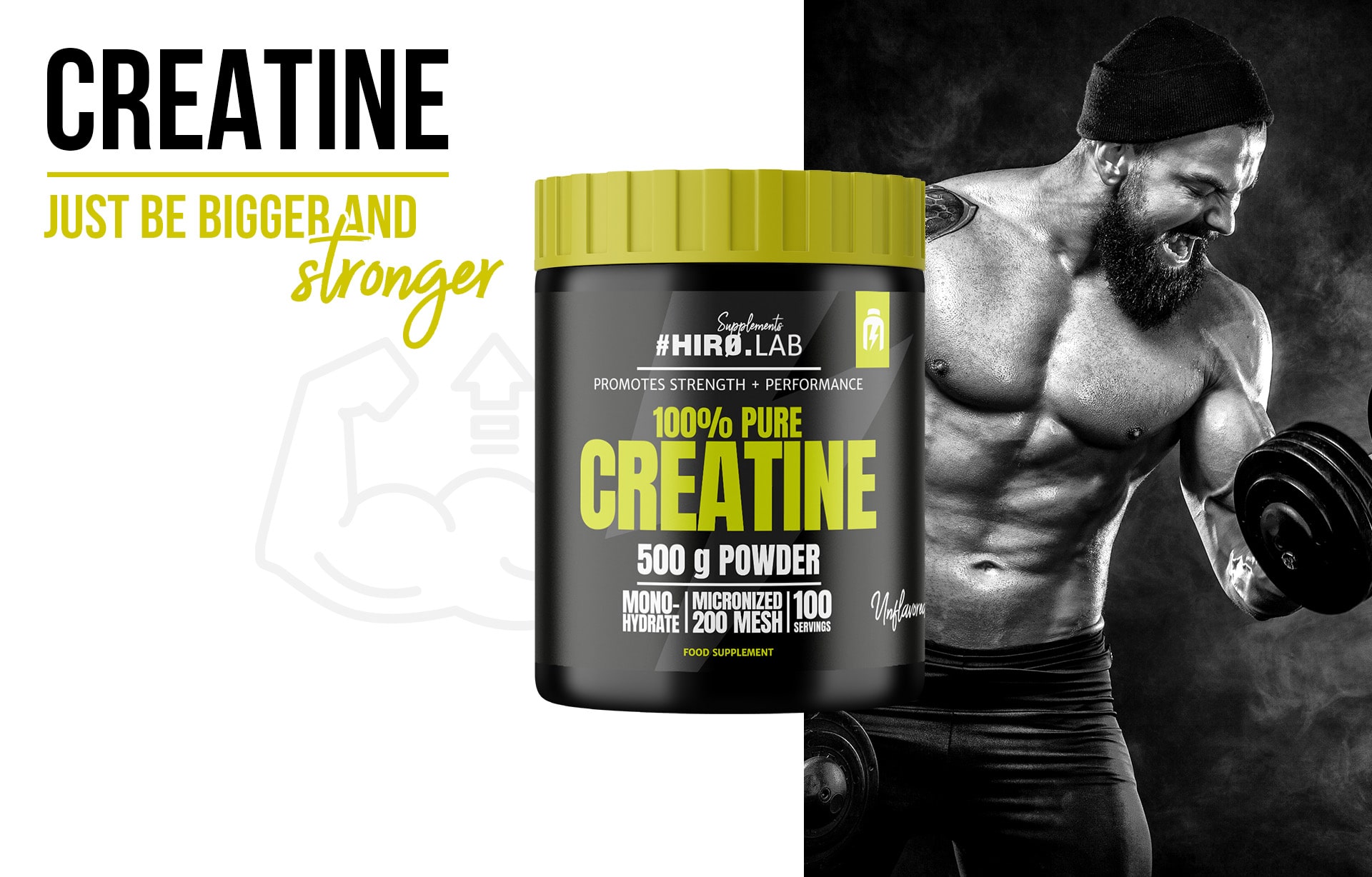 ⚡ 100% Pure Creatine - 500g - HIRO.LAB - Kaina, vartojimas ...
